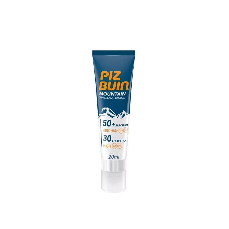 Pizbuin Mountain Crema Solar FPS 50+ + Stick Labial FPS 30 Pack Solar